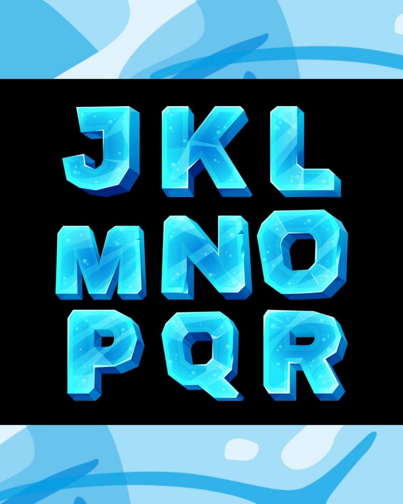 3D Ice Letters Font: Frozen Alphabet PNG SVG (digital Download) - Etsy
