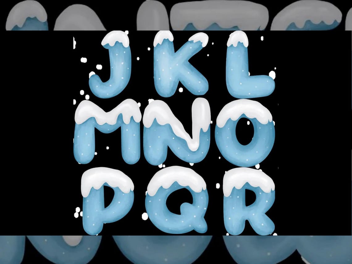 Winter Snow Letters Font: Watercolor Frozen Alphabet (PNG, SVG) - Etsy