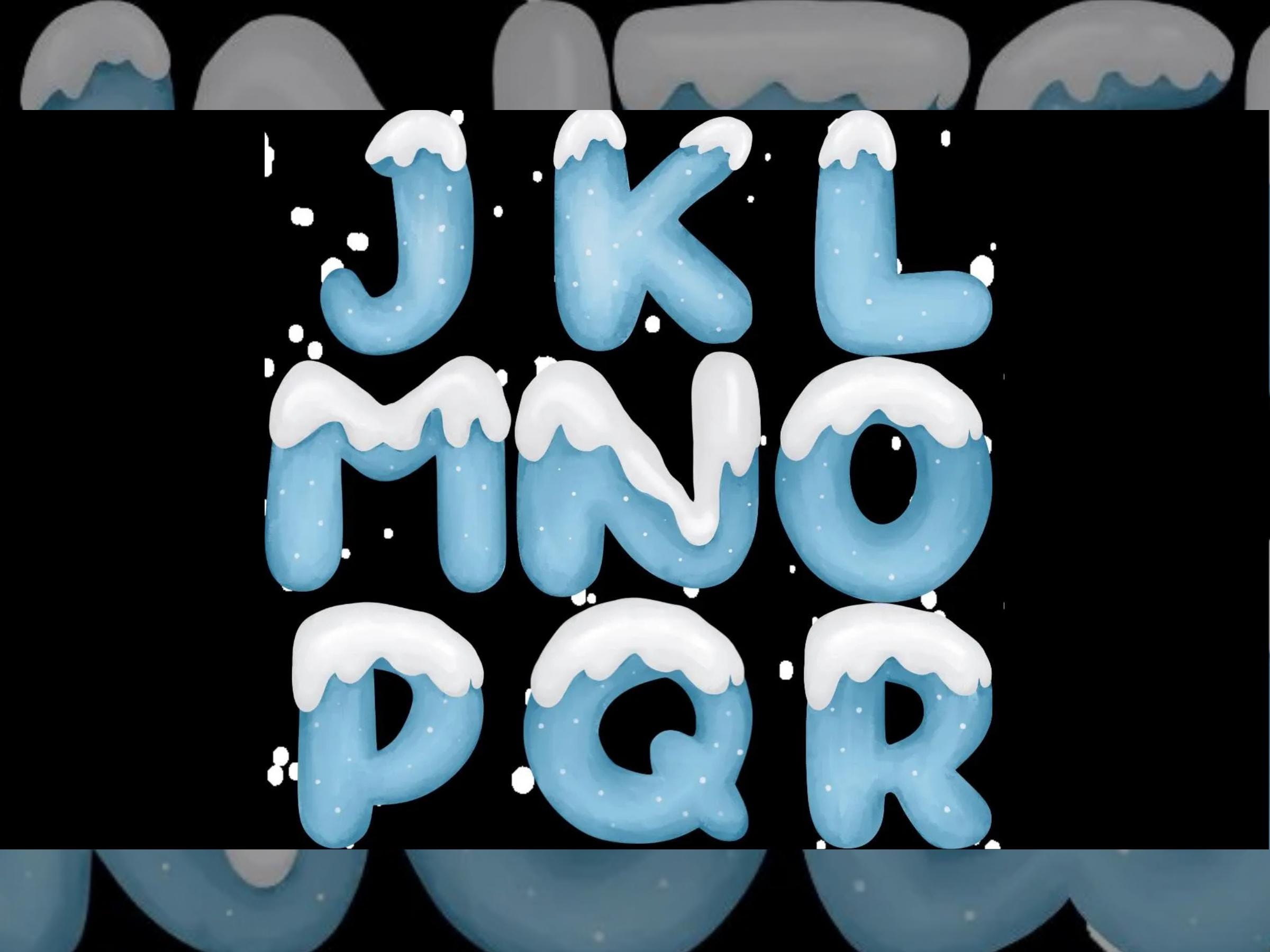 Winter Snow Letters Font: Watercolor Frozen Alphabet (PNG, SVG) - Etsy