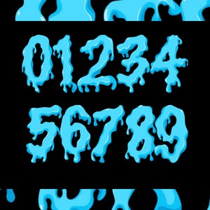 3D Water Font: PNG SVG Dripping Letters & Numbers - Etsy