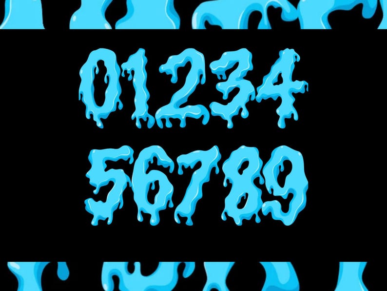 3D Water Font: PNG SVG Dripping Letters & Numbers - Etsy