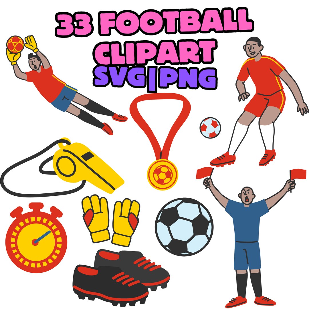 Football Clipart Bundle 33 SVG PNG, Kids Sports Clip Art, Awards ...