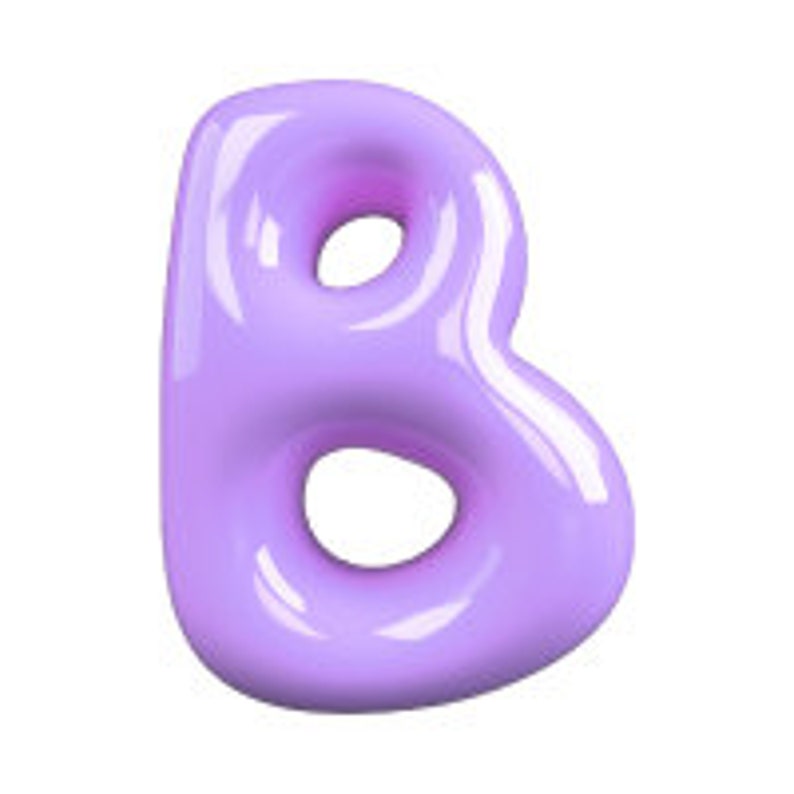 3D Bubble Letters Purple Font PNG SVG, Purple Bubbly Letter, Summer ...