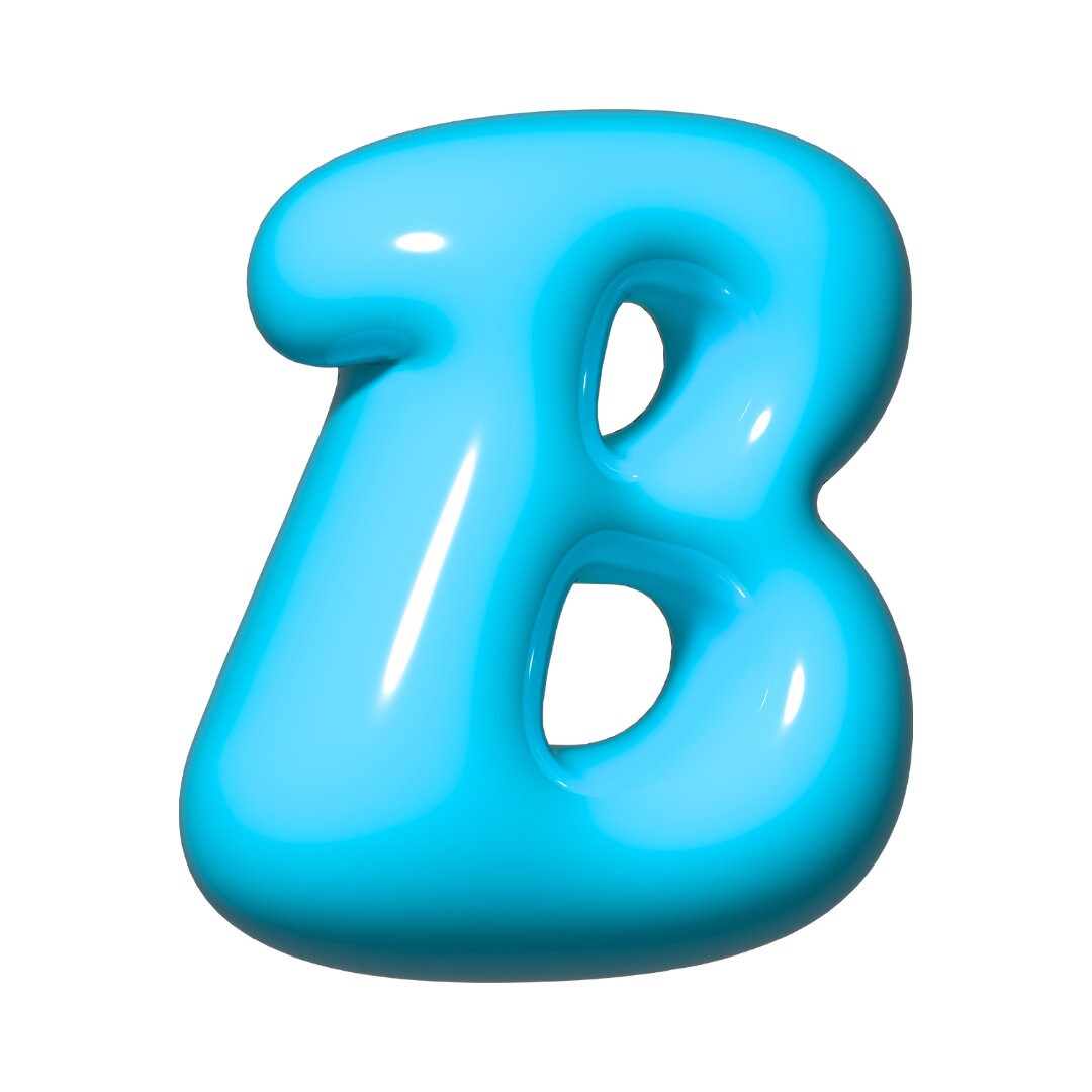 3D Bubble Letters Blue Font PNG SVG, Bubble Gum Blue Letters, Summer ...