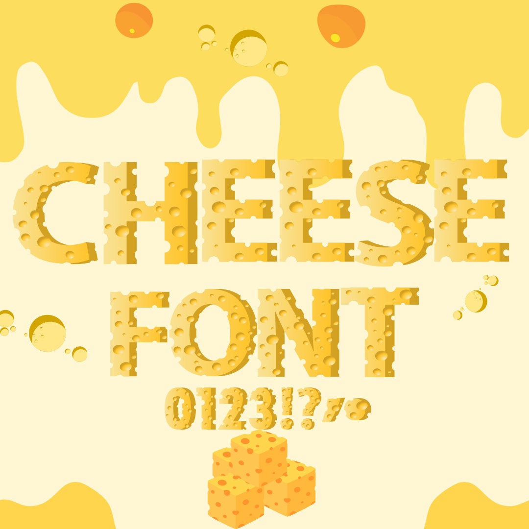 3D Cheese Typography Clipart Letters & Numbers SVG PNG Files, Doodle ...