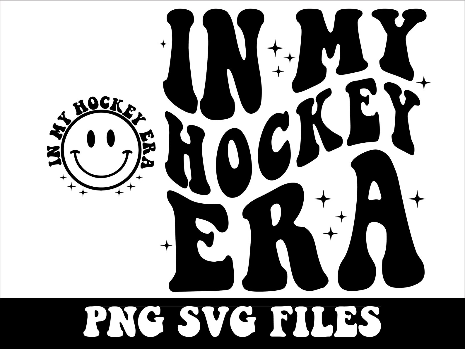 In My Hockey Era Svg Wavy Stacked Smiley Pocket Design Retro Hockey Svg ...