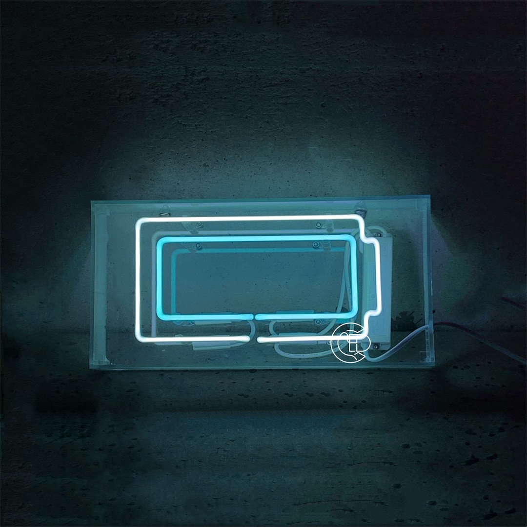 Full Charge Battery Acrylic Light Box Home Decoration Real Glass Neon ...