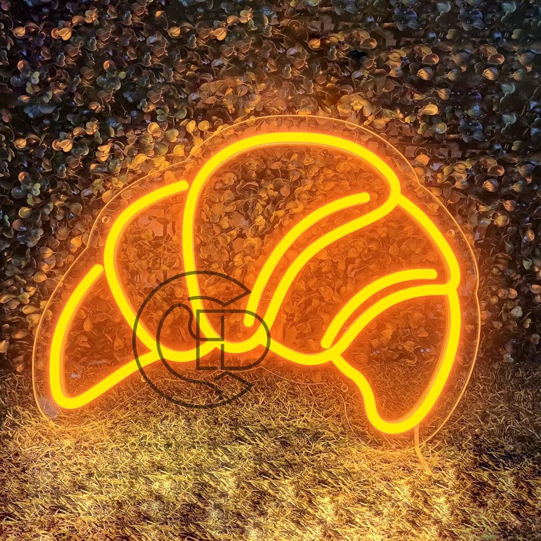 Croissant LED Neon Sign Food Neon Sign Bakery Neon Wall Decor Cafe ...
