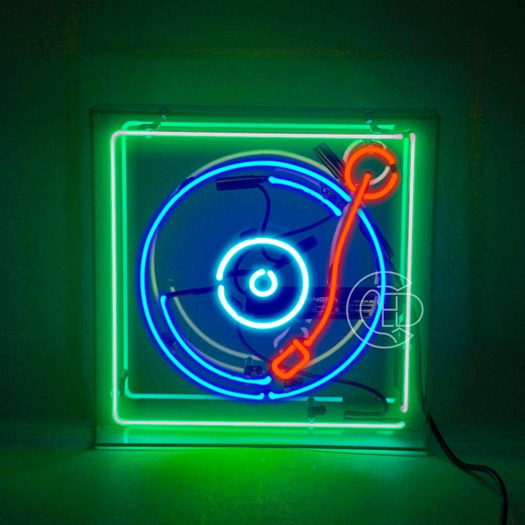 CD Player Box Personalized Gifts Custom Handmade Real Glass Neon Sign ...