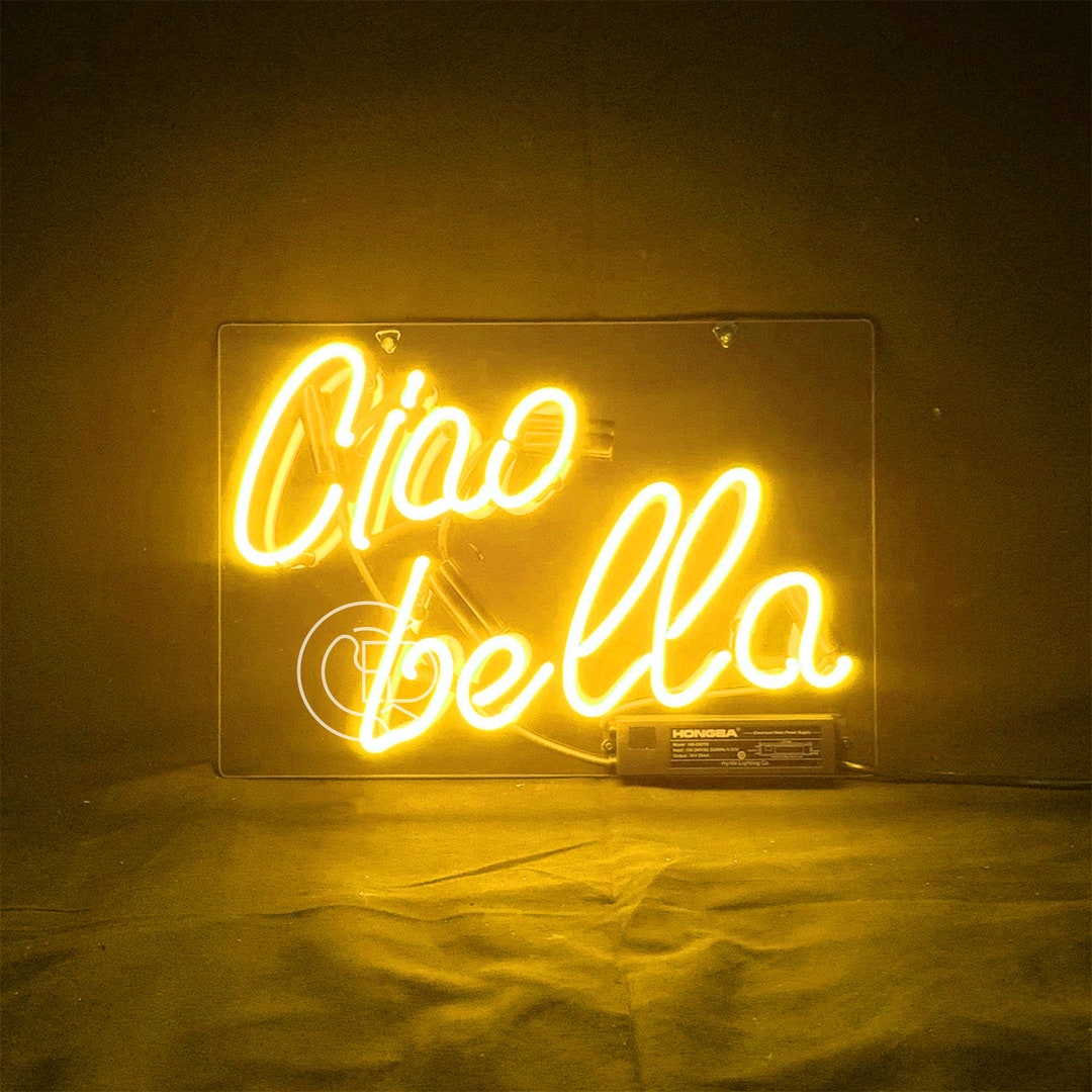 CIAO BELLA Custom Real Glass Neon Room Sign Home Decor Wall Art ...