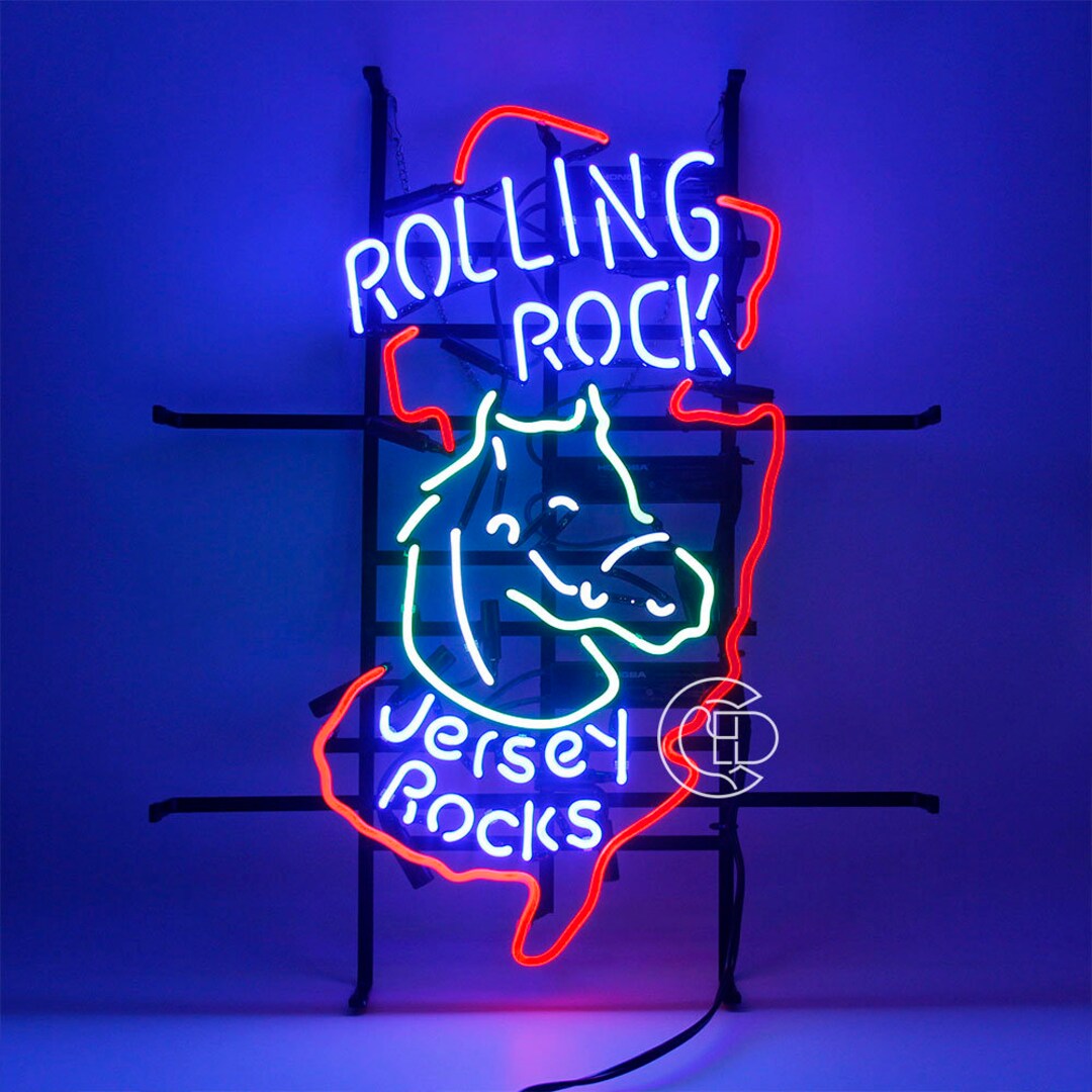 Rolling Rock Real Glass Neon Sign Custom Neon Sign Neon Sign Custom ...