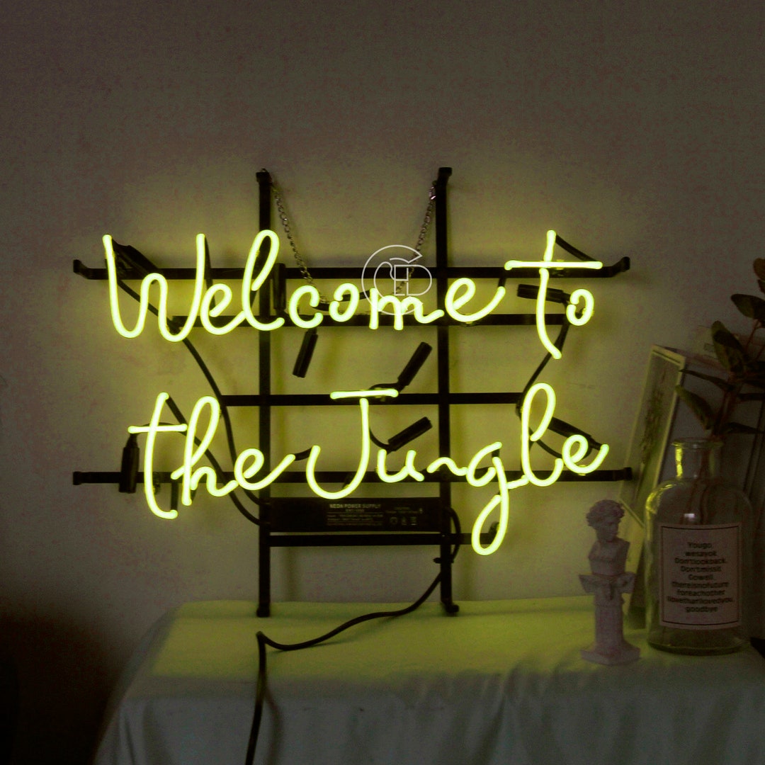 Welcome to the Jungle Neon Sign Custom Handmade Real Glass Neon Sign ...
