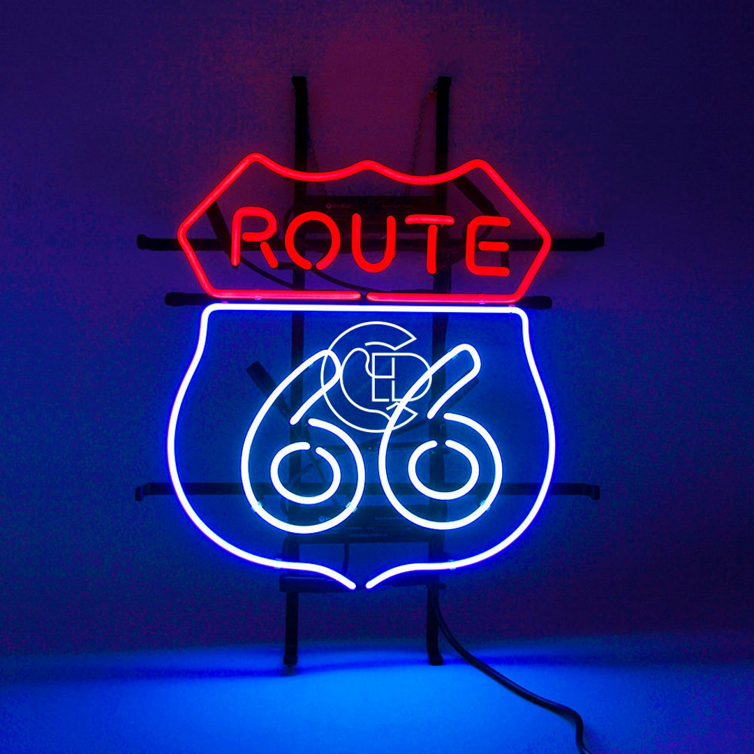 Route 66 Modern Neon Sign Handmade Real Glass Neon Sign Neon Light ...