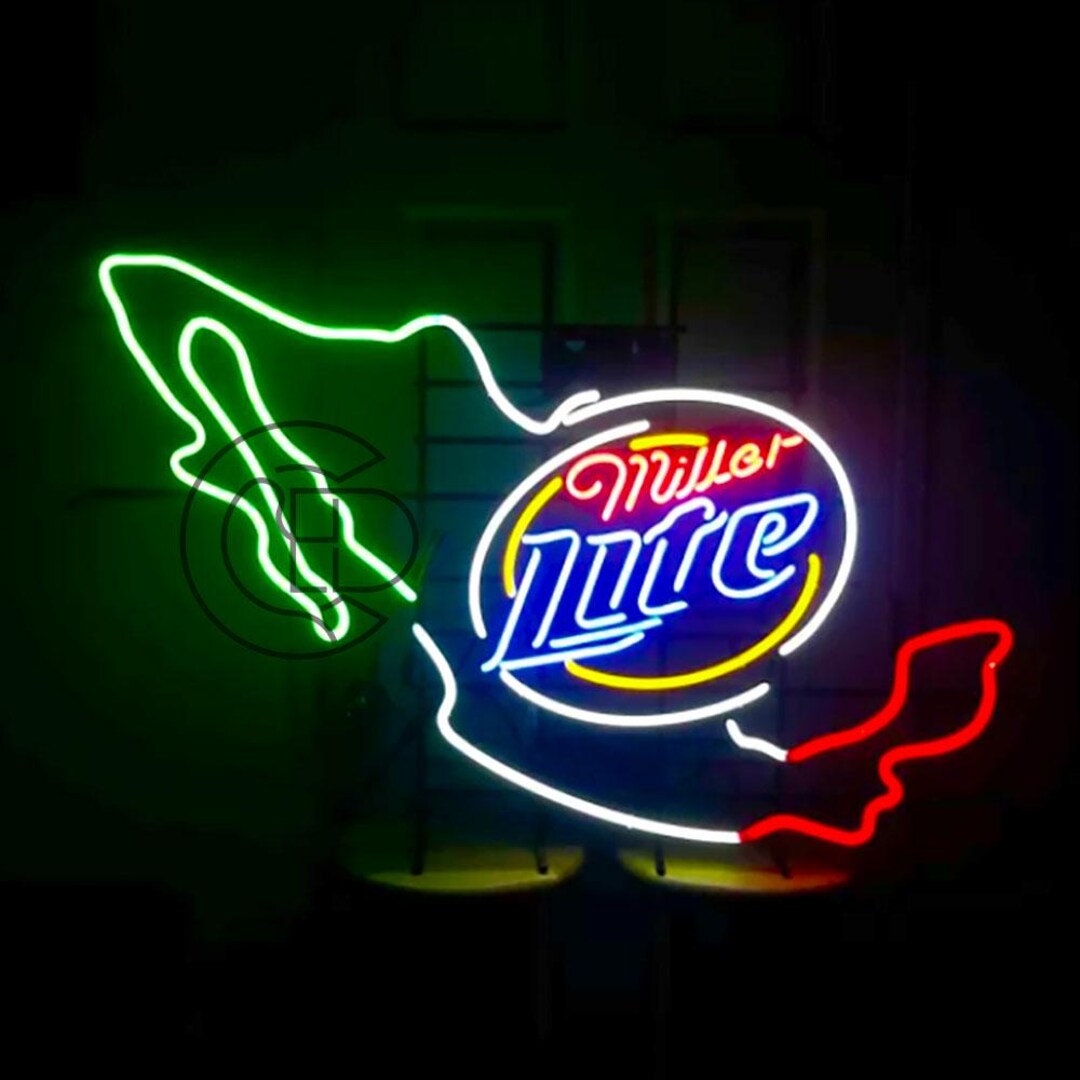 Custom Miller Lite Map Real Glass Neon Sign Light Wall Hangings for ...