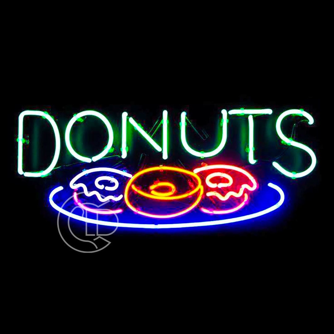 Donuts Neon Sign Custom Handmade Real Glass Neon Lights Personalized ...