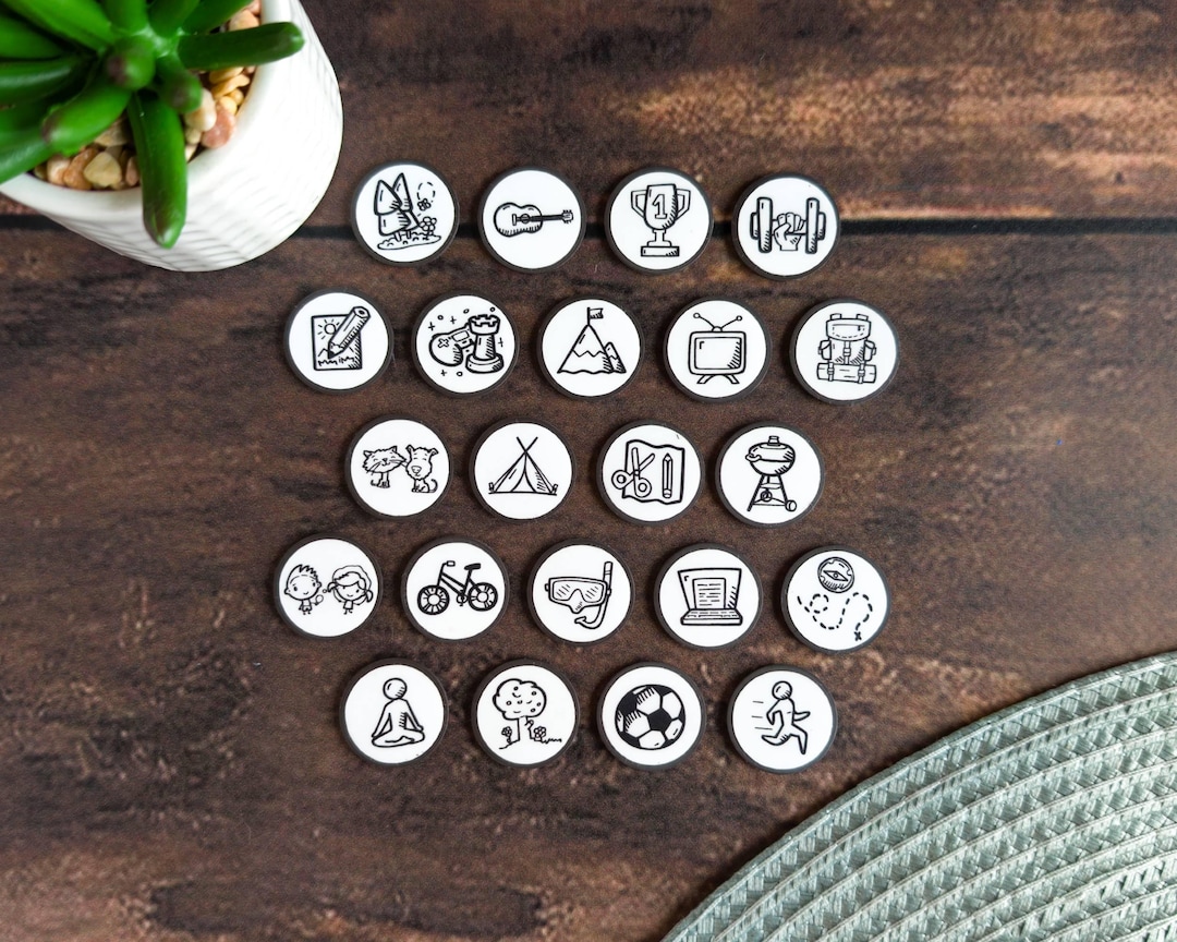 Icons - Activities Magnet Set, Minimalist Pictogram, Durable, Small ...