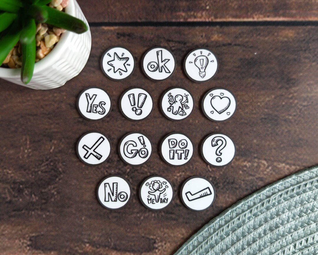 Icons - Symbols Magnet Set, Minimalist Pictogram, Doodles, Durable ...