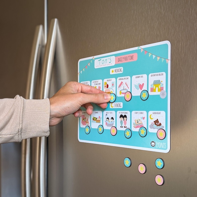 Magnetic Daily Routine for Kids, Montessori, Morning & Evening Visual ...