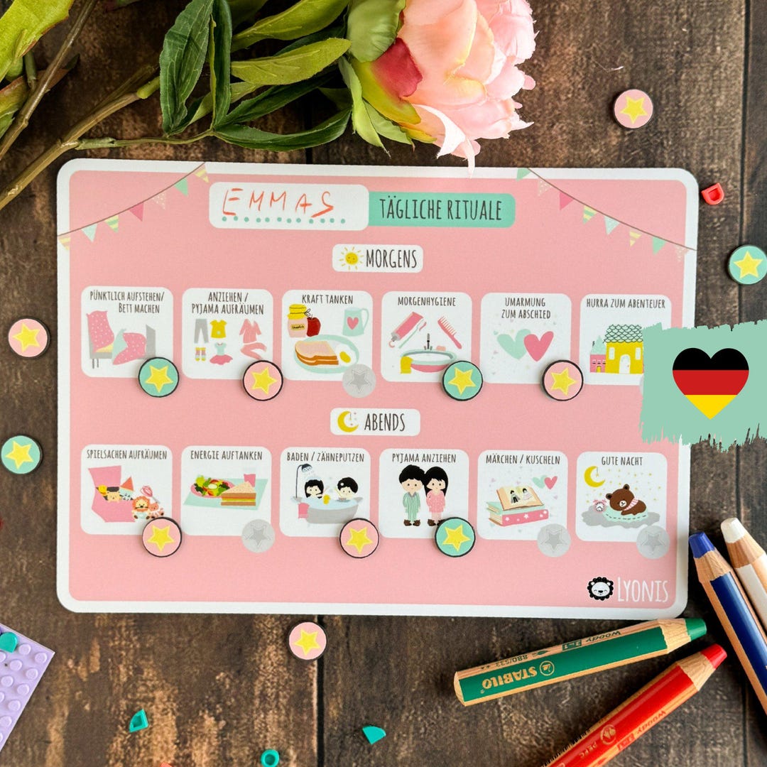 Magnetic Kids Daily Routine, German Version, Montessori, Morning ...