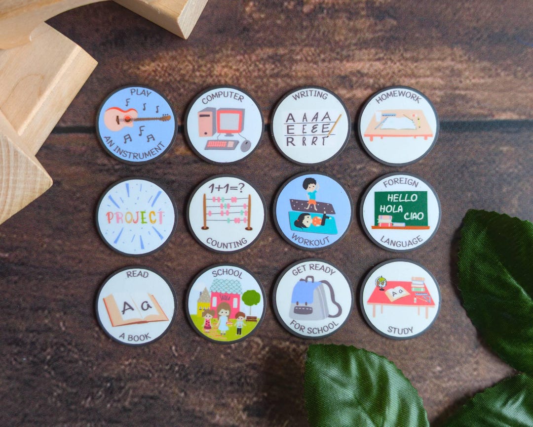 Homeschool Schedule Magnets, Educational Activity Set, Learning ...