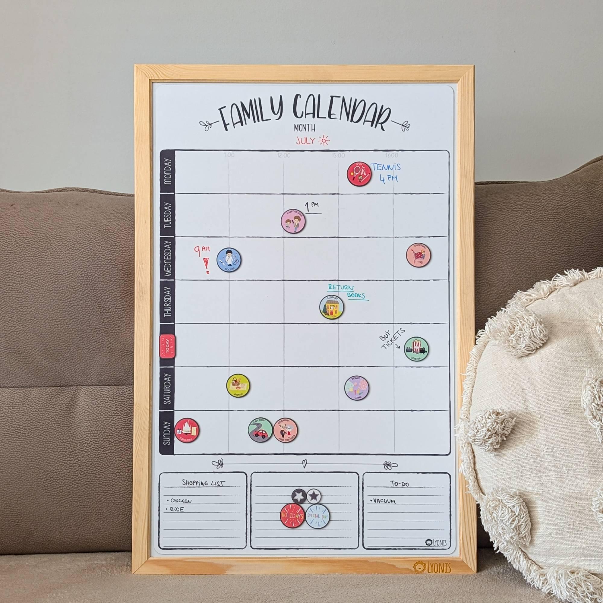 Magnetic Weekly Family Calendar, Custom, Personalized, With Magnets ...