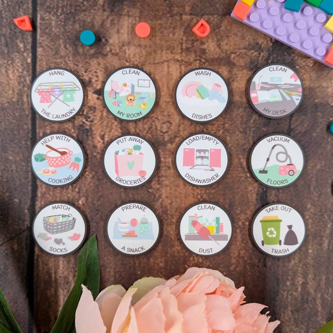 Kids Chores Magnet Set, Schoolchildren Magnets, Montessori ...