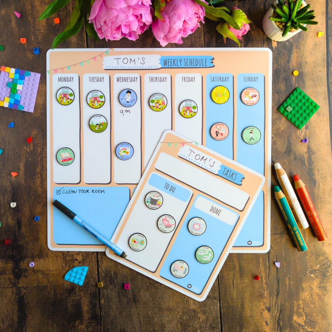 Magnetic Planner Bundle, Kids Weekly Planner, Chores to Do List ...