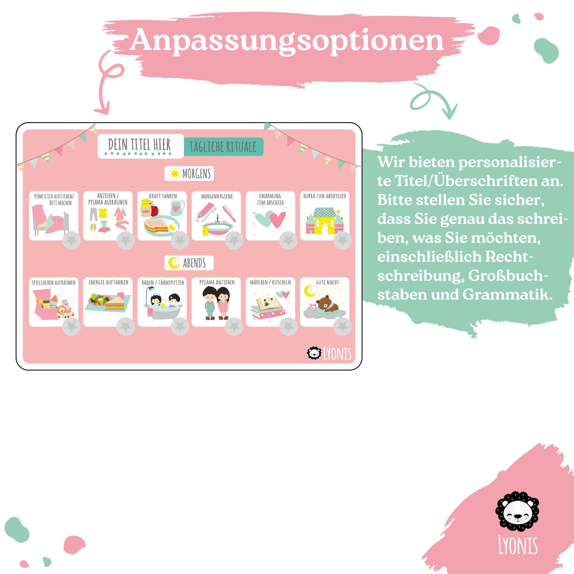 Magnetic Kids Daily Routine, German Version, Montessori, Morning ...