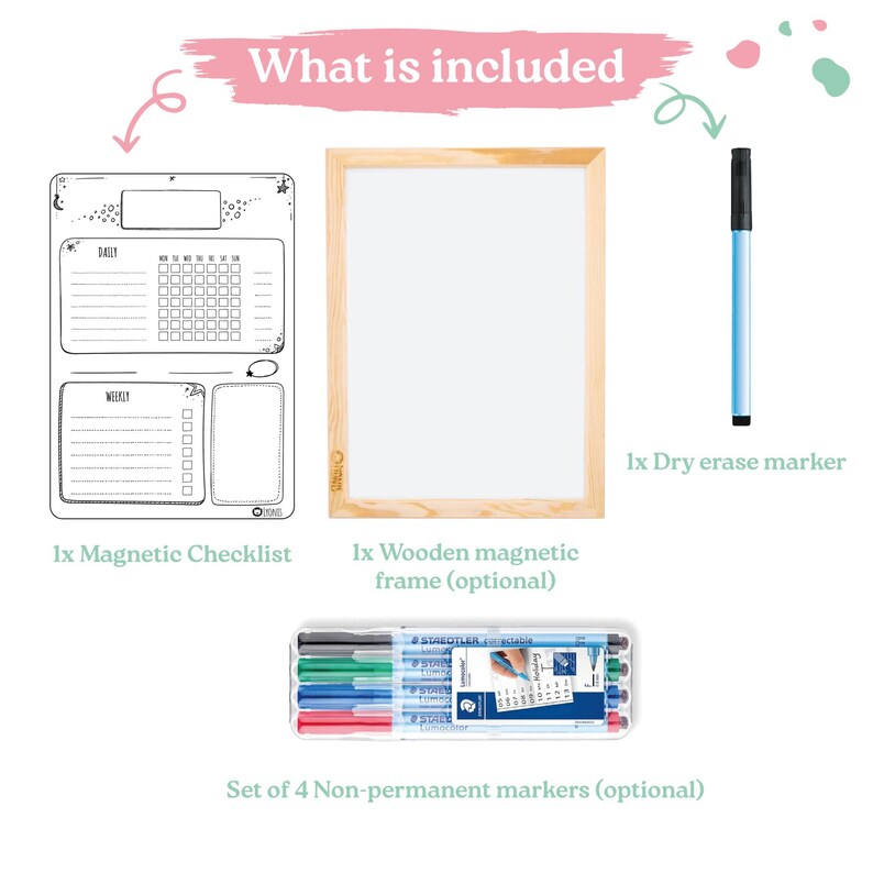 Magnetic Checklist, Daily Routine Tracker, Personalized, Elegant To-do ...