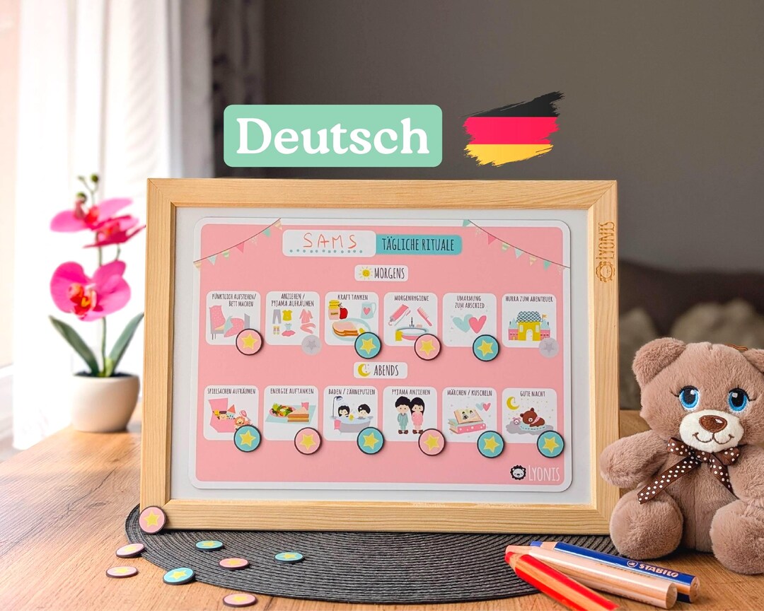 Magnetic Kids Daily Routine, German Version, Montessori, Morning ...