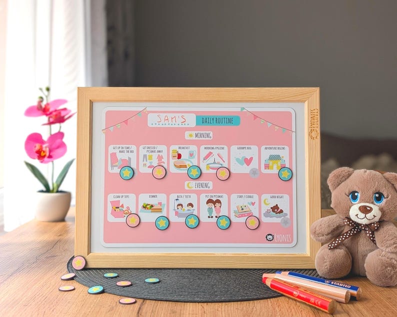 Magnetic Daily Routine for Kids, Montessori, Morning & Evening Visual ...