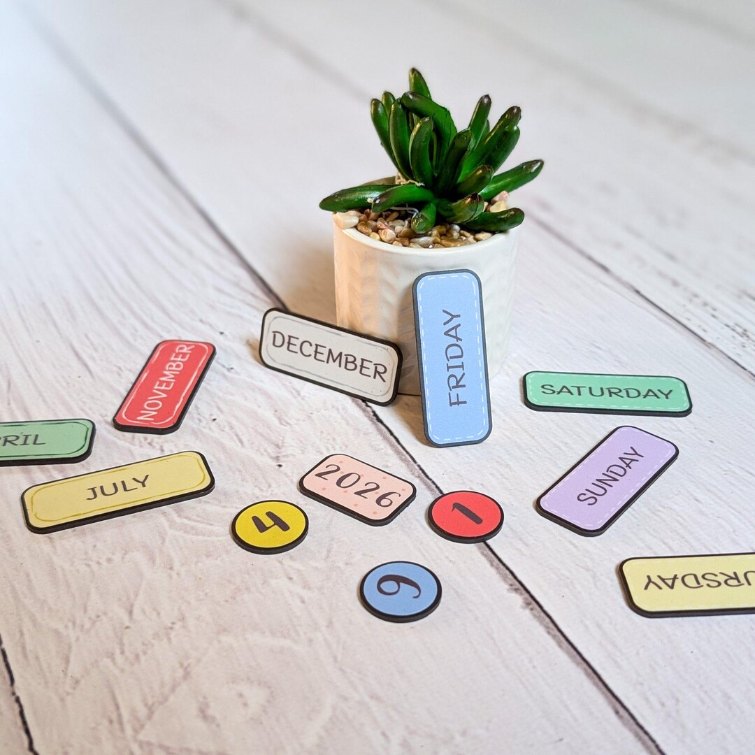 Complete Magnetic Calendar Bundle Set, 12 Months, 0-9 Numbers, 4 Years ...