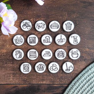 Icons - Housework Magnet Set, Minimalist Pictogram, Durable, Small ...