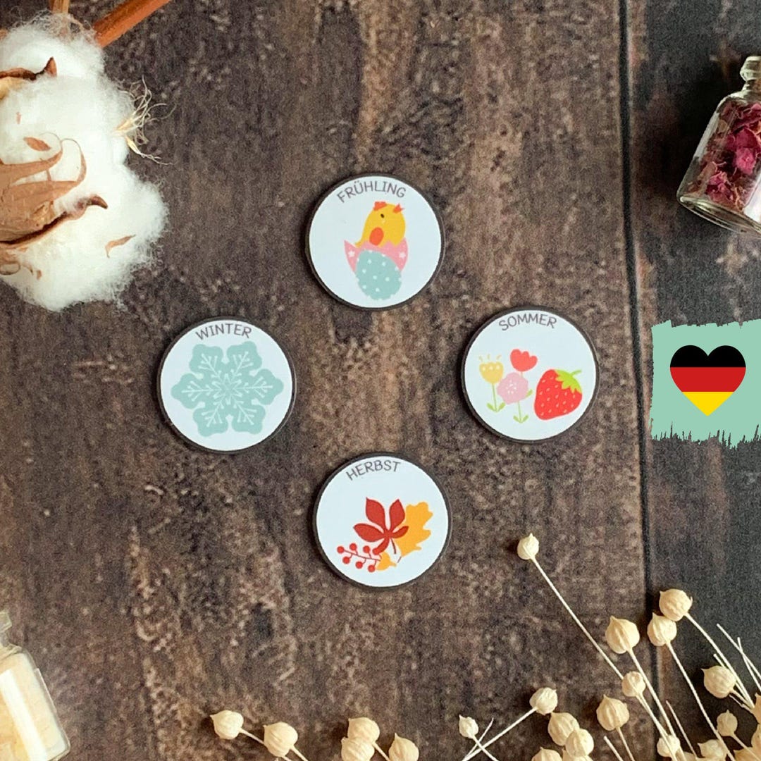 Seasons Magnet Set, German Version, Durable, Set of 4 Magnets ...