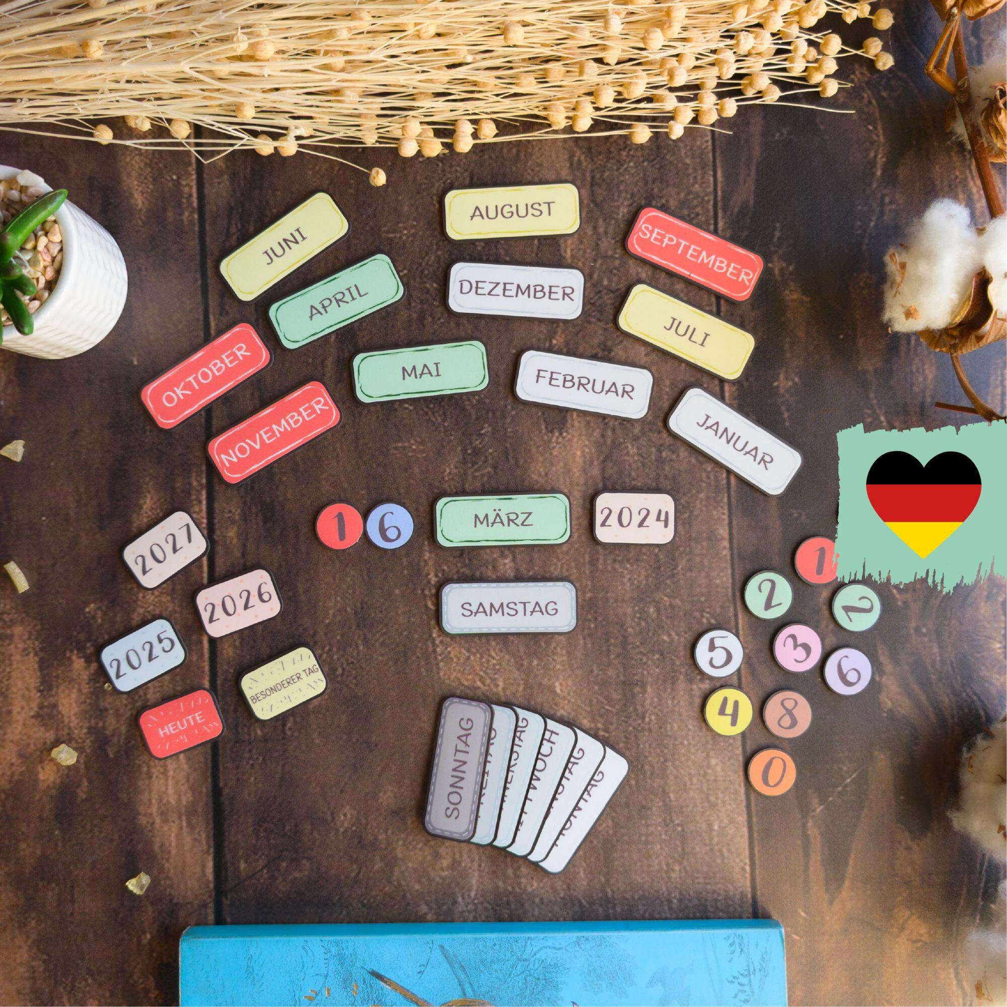 Complete Magnetic Calendar Bundle Set, 12 Months, 0-9 Numbers, 4 Years ...