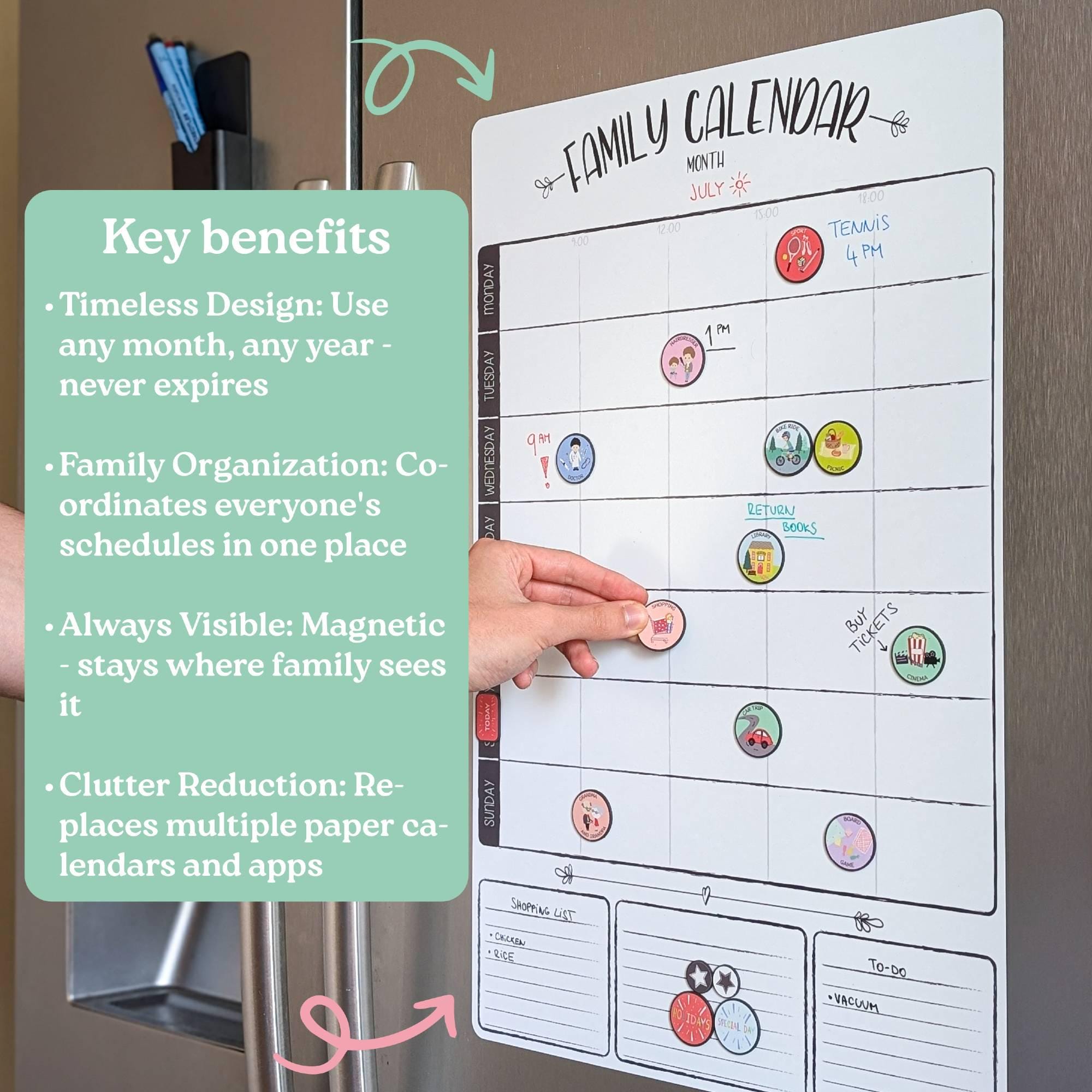 Magnetic Weekly Family Calendar, Custom, Personalized, With Magnets ...