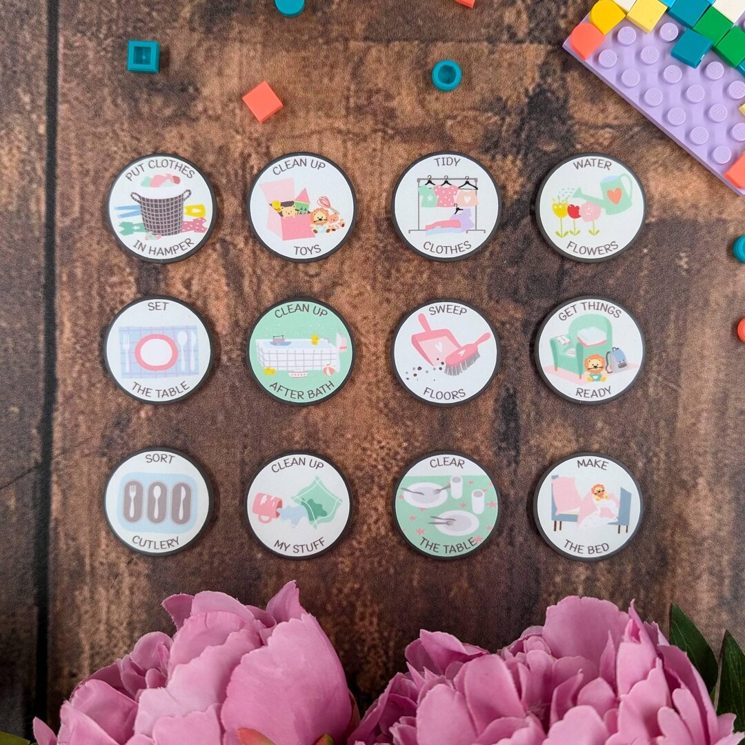 Kids Chores Magnet Set, Kindergarten Age Magnets, Montessori ...