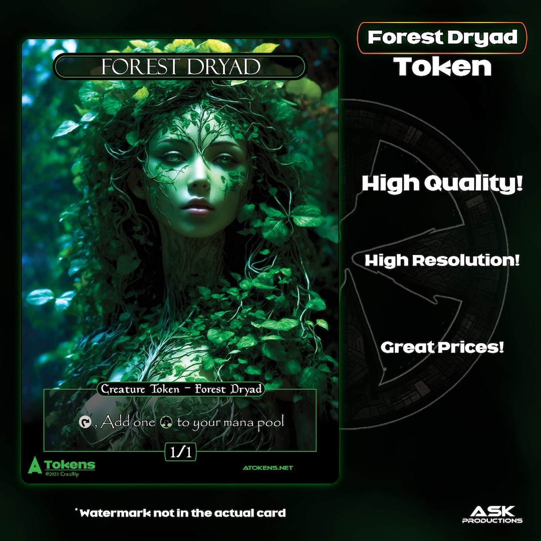 Alternative Tokens Green Forest Dryad Stem Looking - Etsy