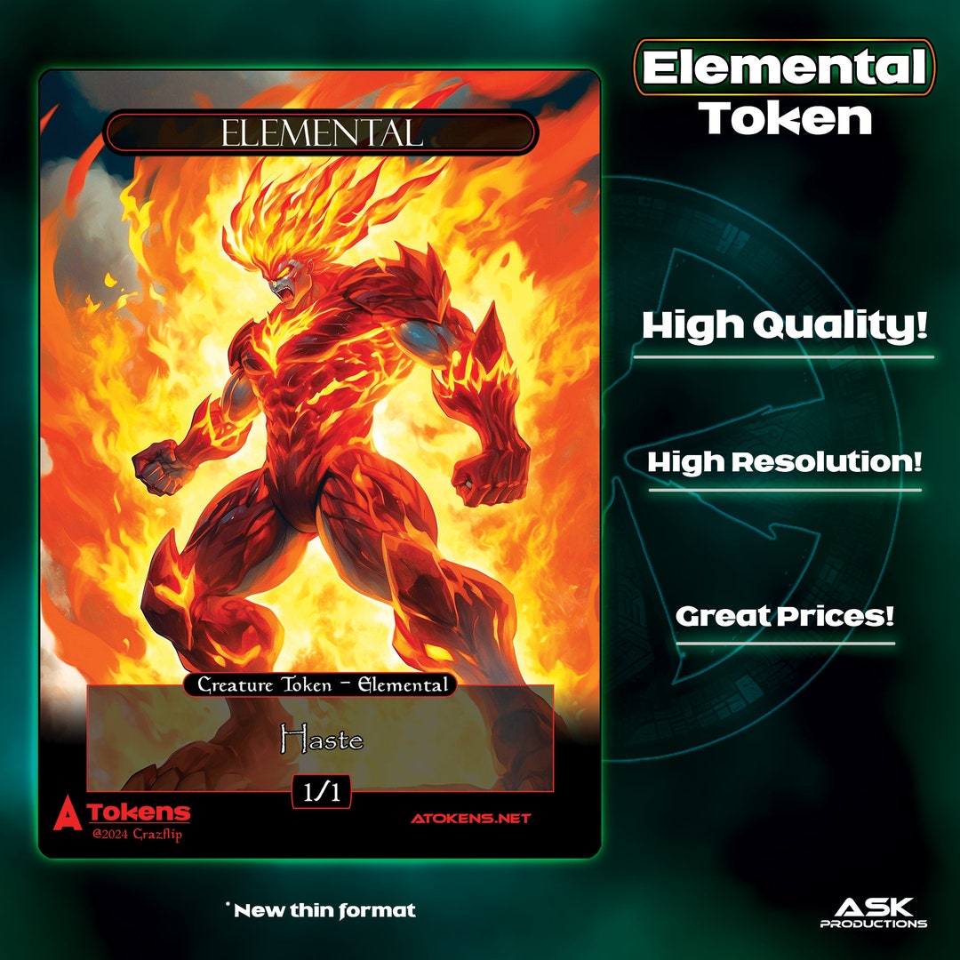 Alternative Tokens Red Elemental Flaming Sayajin - Etsy