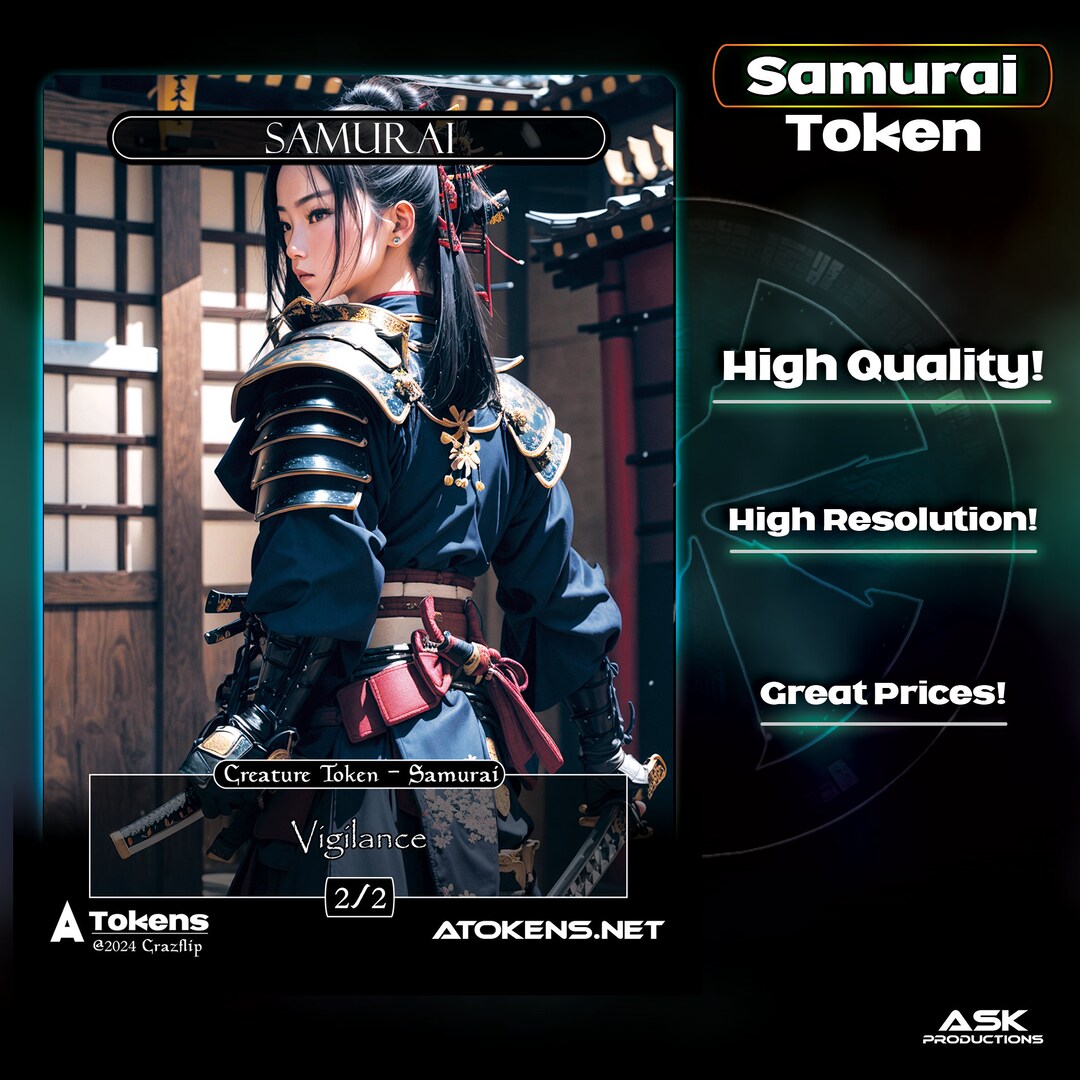 Alternative Tokens White Samurai Brave Protector - Etsy