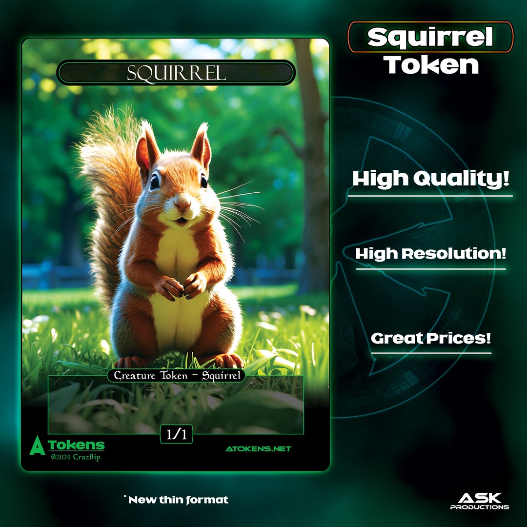 Alternative Tokens - Green Squirrel - Cute Traveler - Etsy