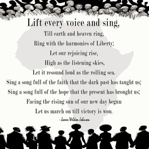Lift Every Voice and Sing Lyrics Print: Black History Month Art ...
