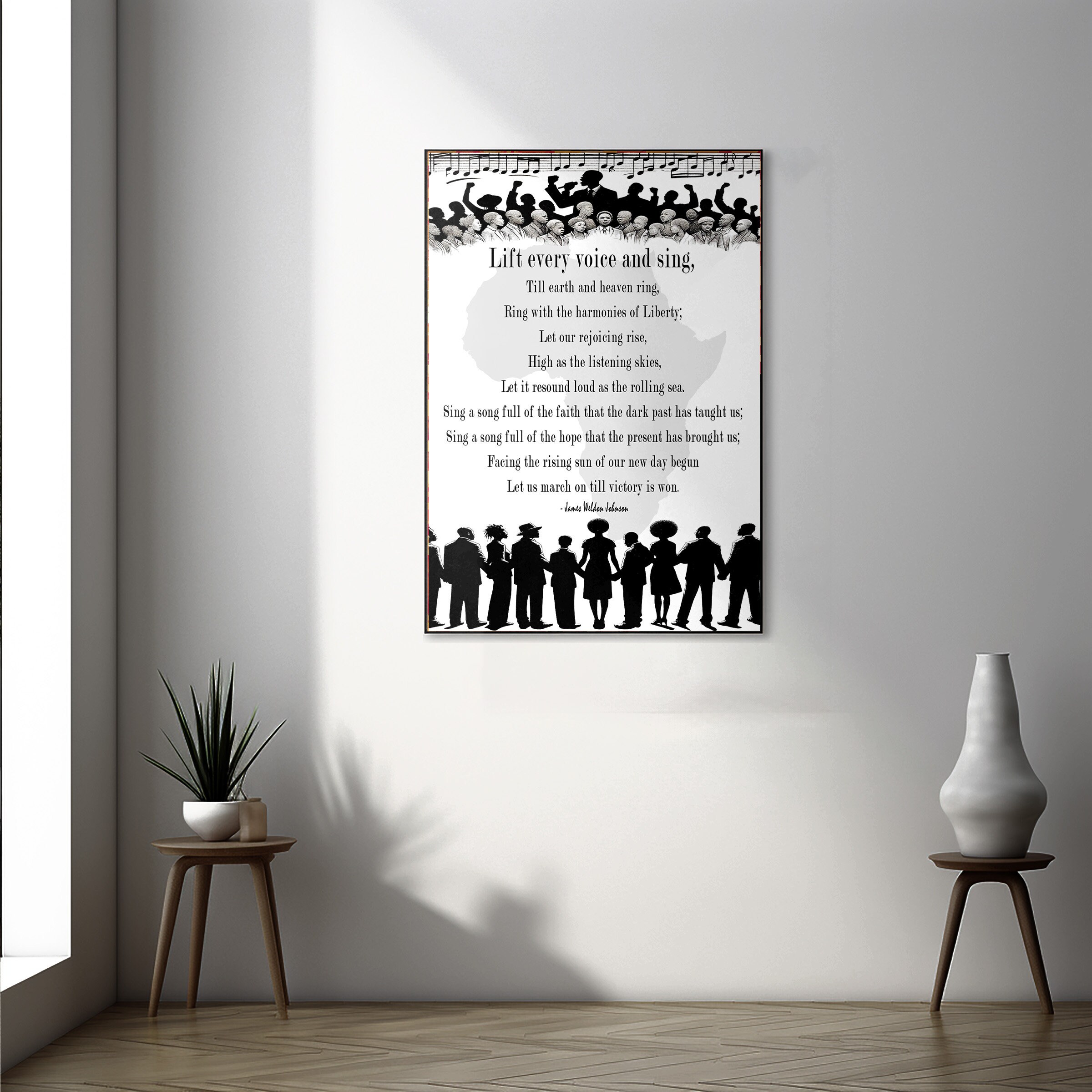 Lift Every Voice and Sing Lyrics Print: Black History Month Art ...