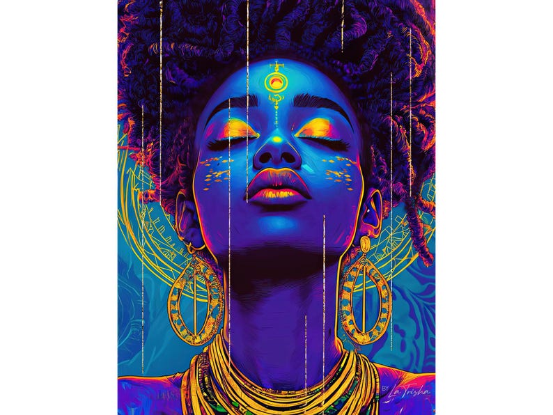 Black Woman Portrait: Spiritual Third Eye Art (digital Art Print) - Etsy