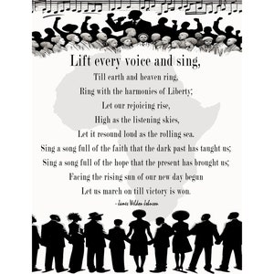Lift Every Voice and Sing Lyrics Print: Black History Month Art ...