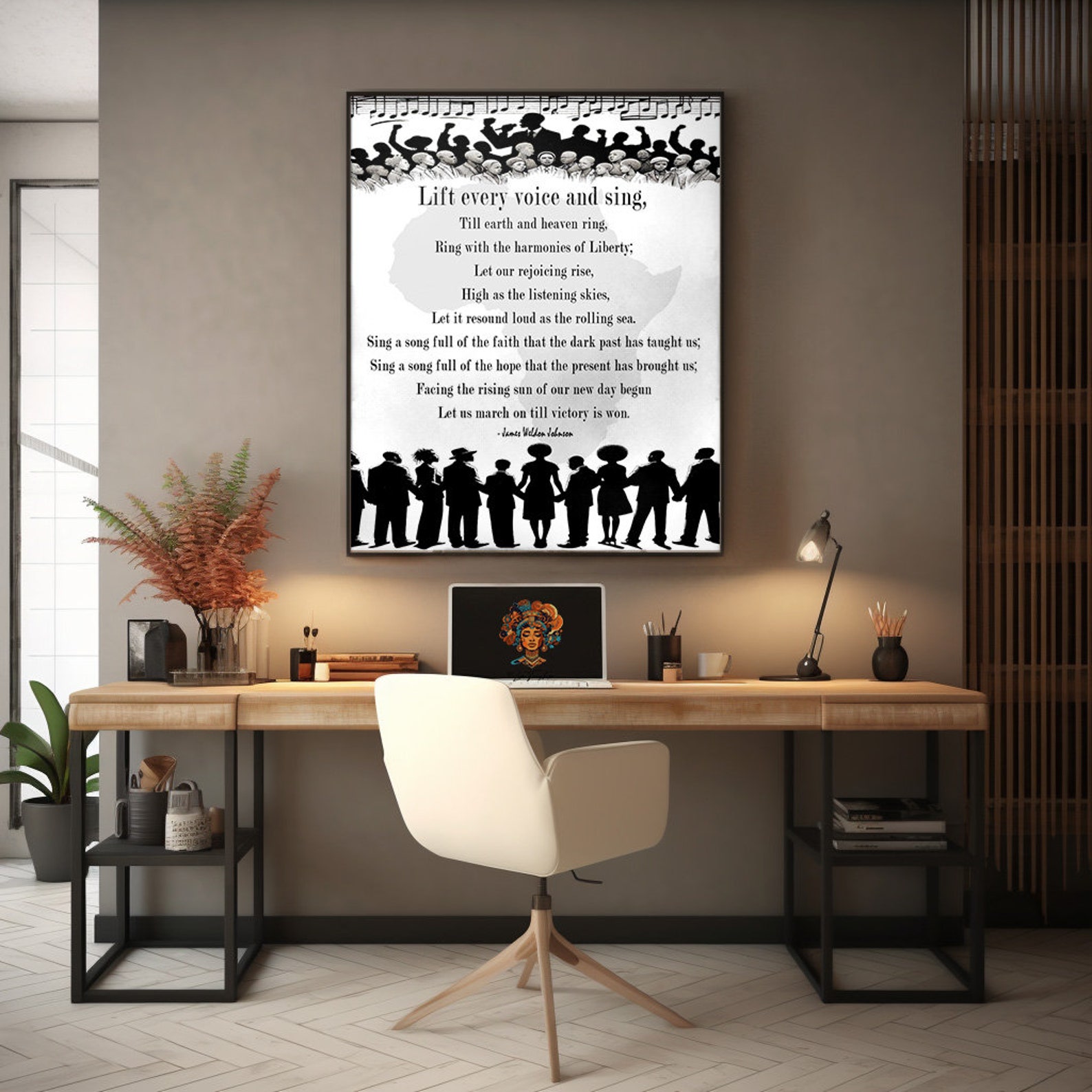 Lift Every Voice and Sing Lyrics Print: Black History Month Art ...