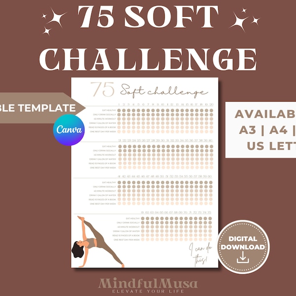 75 Hard Challenge Calendar - Etsy