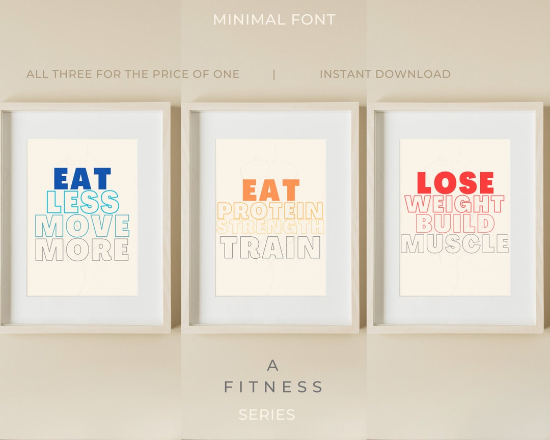 Fitness Step Prints, Motivational Posters, Instant Download, Wall Decor ...