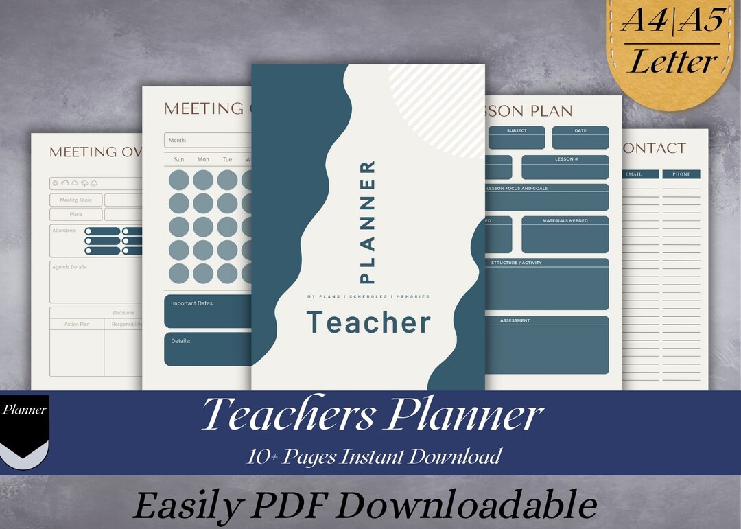 Aesthetic Teacher Planner Printable, Homeschool Planner, Lesson Planner ...