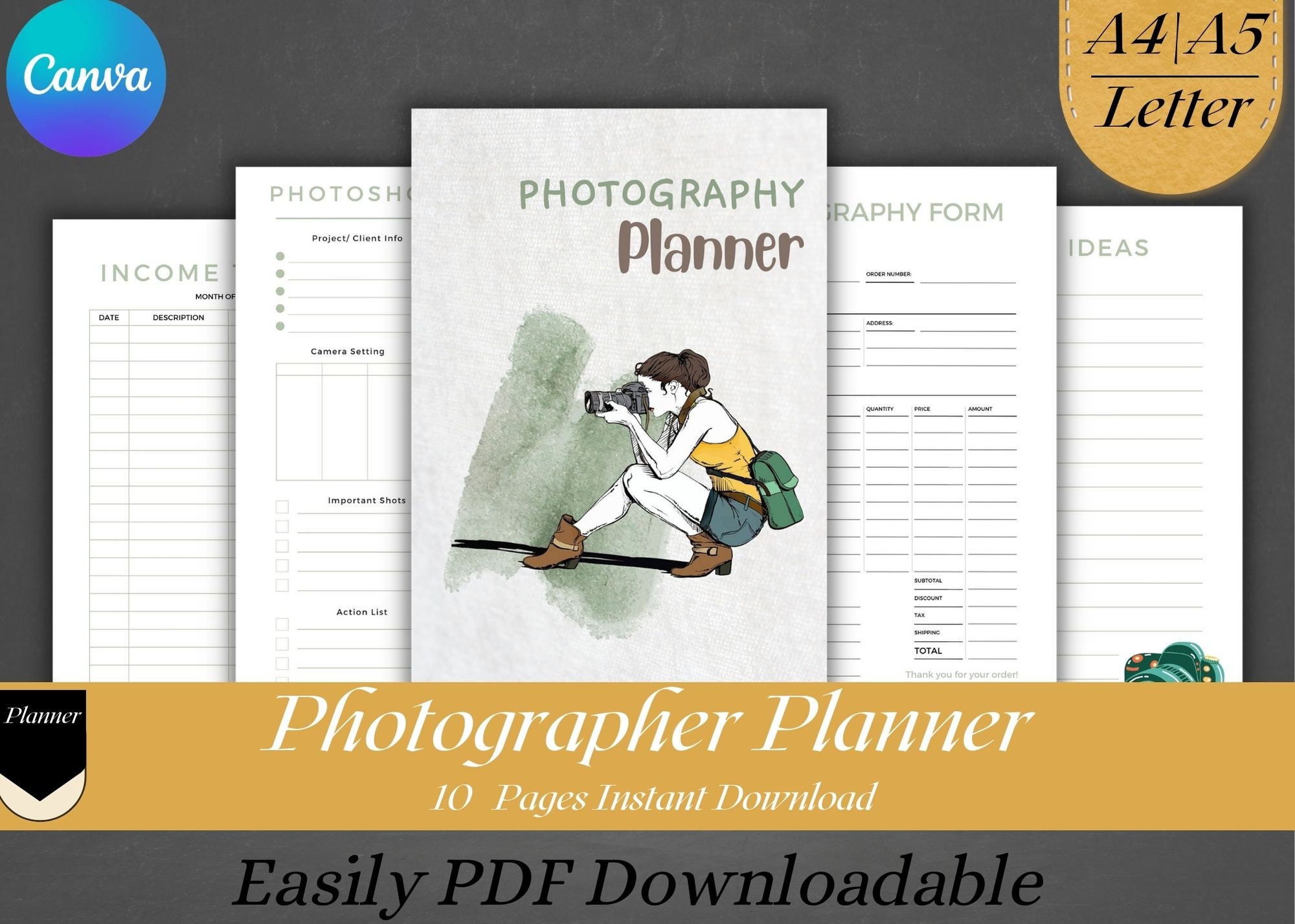 Photographers Printable Planner, Photography Business & Session Plan ...